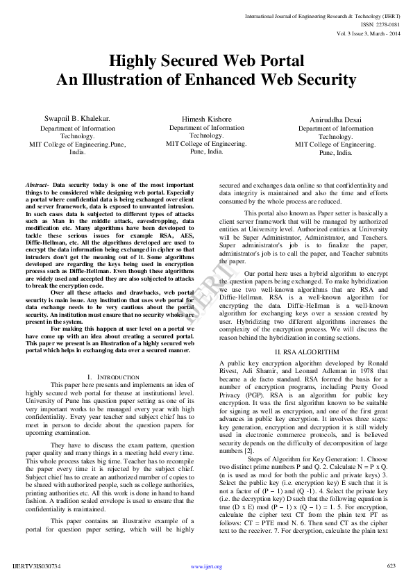(PDF) IJERT-Highly Secured Web Portal : An Illustration of Enhanced Web Security | IJERT Journal ...