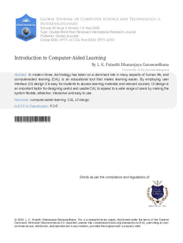 (PDF) Introduction to Computer-Aided Learning