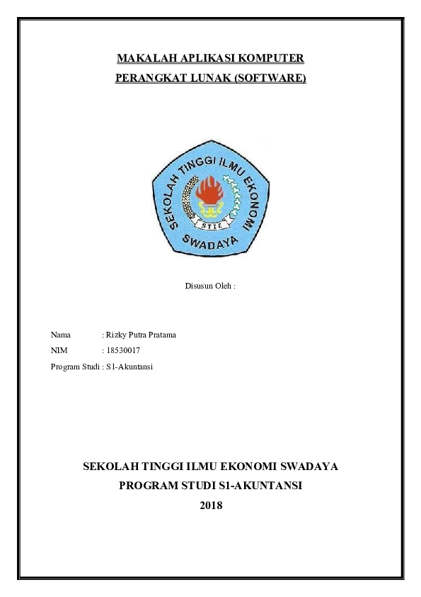 (DOC) MAKALAH APLIKASI KOMPUTER PERANGKAT LUNAK (SOFTWARE