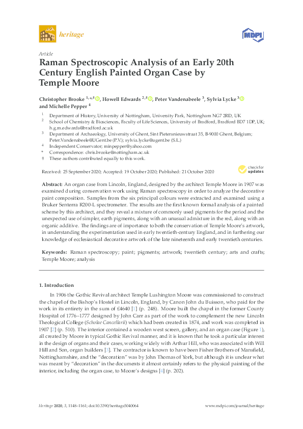 (PDF) Raman Spectroscopic Analysis of an Early 20th Century English ...
