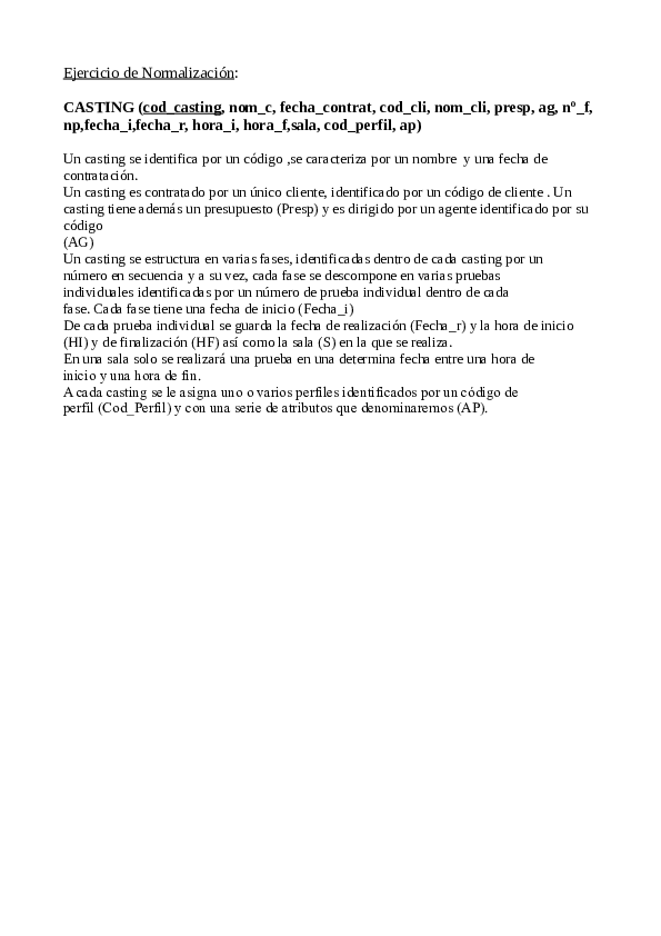 (DOC) Ejercicio de Normalizacion Casting