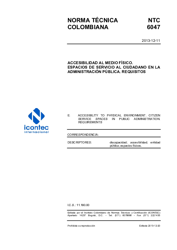(PDF) NORMA TÉCNICA NTC COLOMBIANA 6047