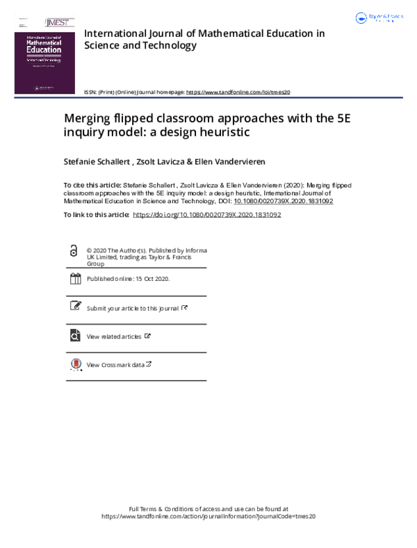 (PDF) Merging flipped classroom approaches with the 5E inquiry model: a ...