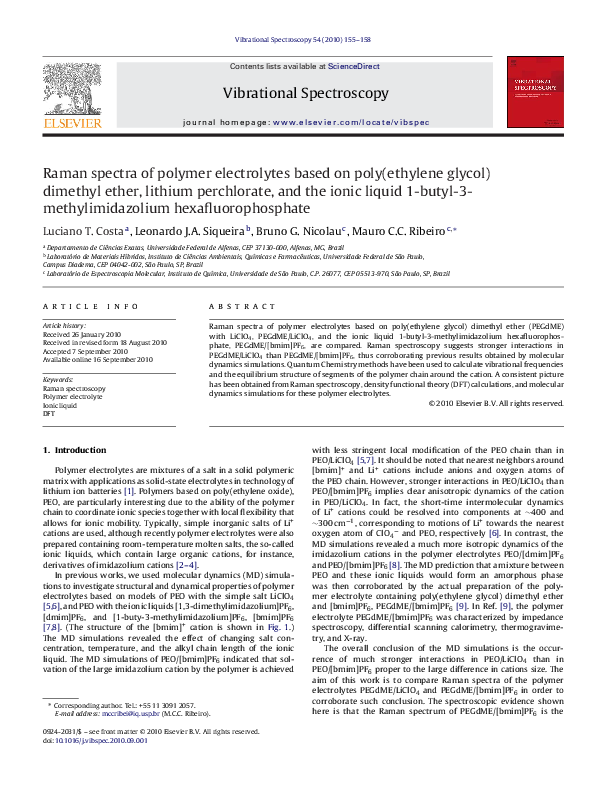 (PDF) Raman spectra of polymer electrolytes based on poly(ethylene ...