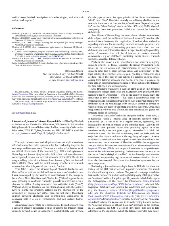 (PDF) 2008 Review International Journal of Internet Research Ethics