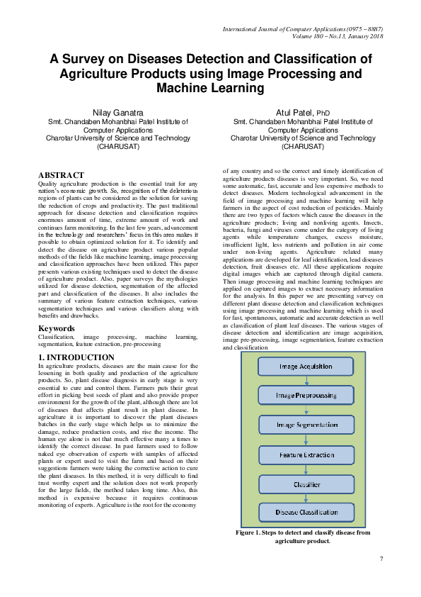 (PDF) A Survey on Diseases Detection and Classification of Agriculture ...