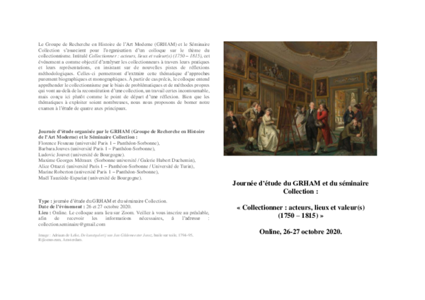 (PDF) Collectionner : acteurs, lieux et valeur(s) (1750 - 1815)