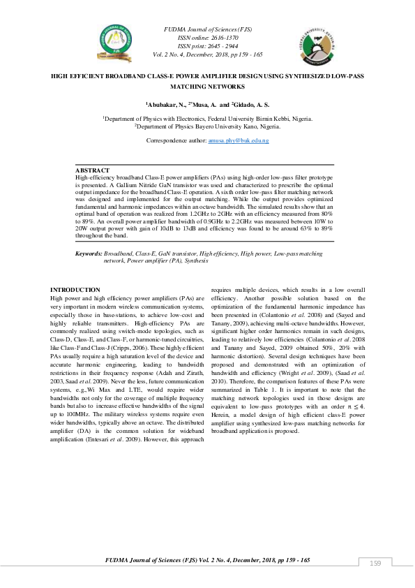 (PDF) Efficient Class-E Power Amplifier Design