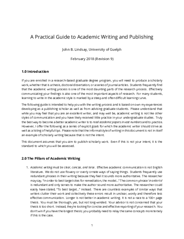 (PDF) A Practical Guide to Academic Writing and Publishing