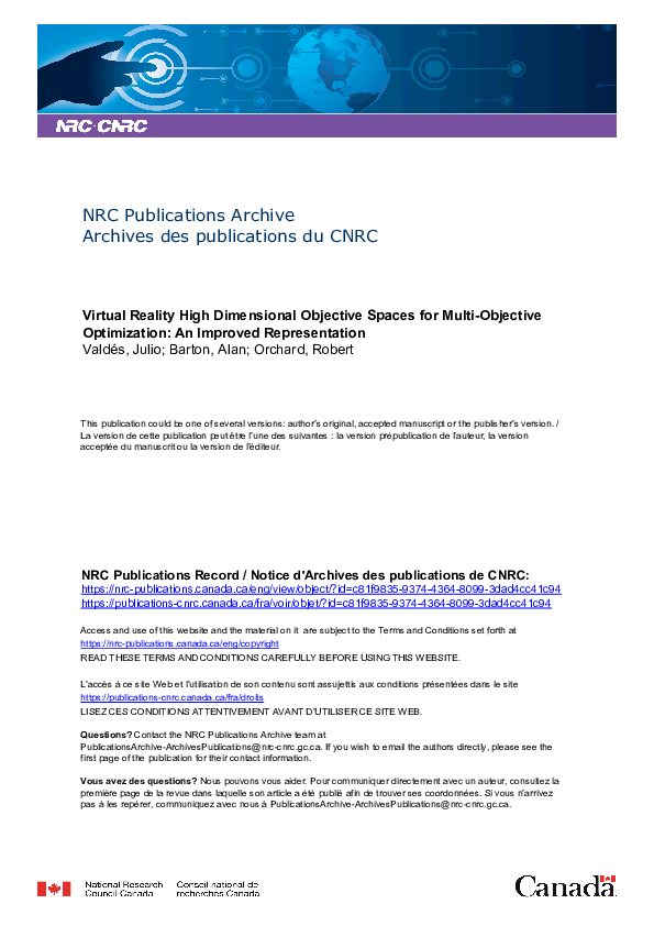 (PDF) Virtual reality high dimensional objective spaces for multi-objective optimization: An ...