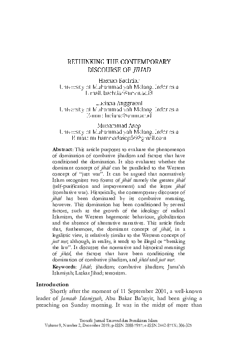 (PDF) Rethinking The Contemporary Discourse of Jihād