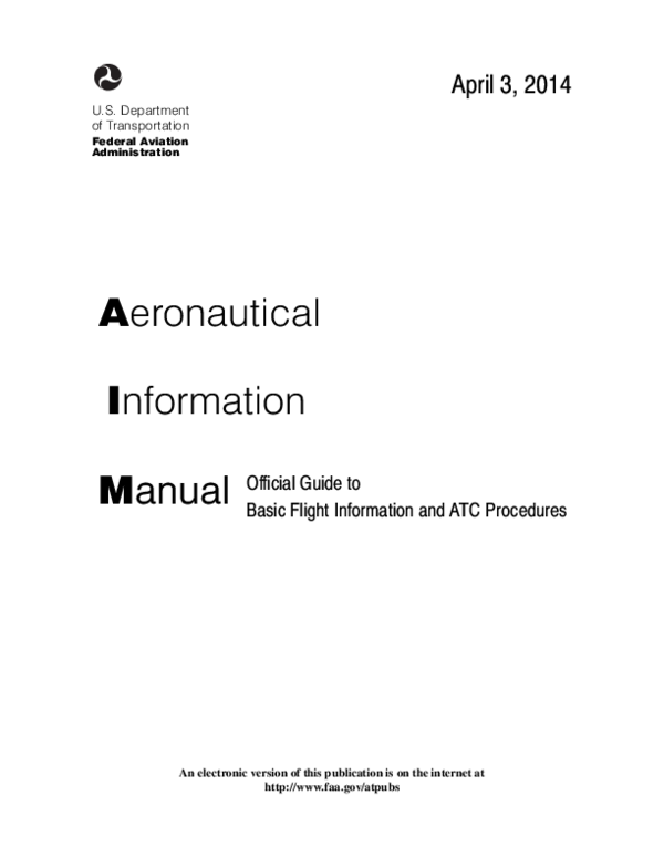 (PDF) Aeronautical Information Manual Official Guide to Basic Flight ...