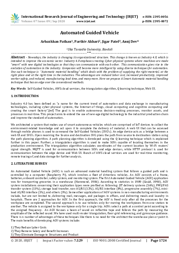 (PDF) IRJET- Automated Guided Vehicle