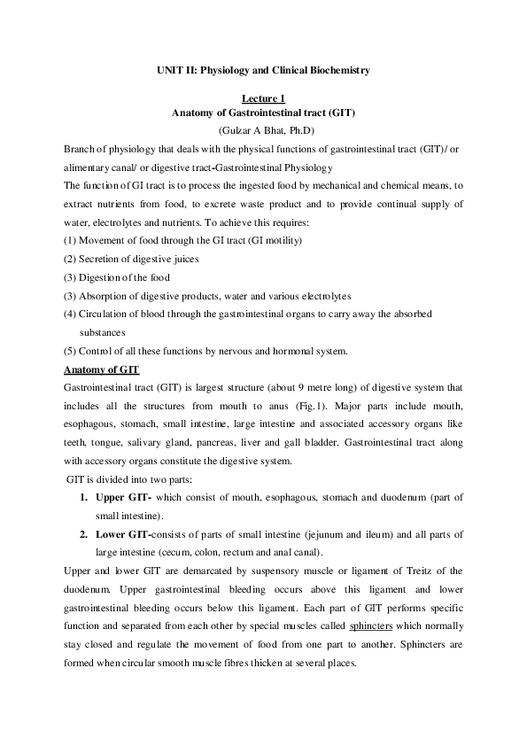 (PDF) UNIT II: Physiology and Clinical Biochemistry Lecture 1 Anatomy ...