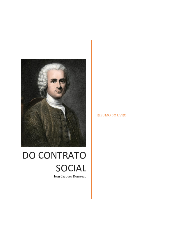 (PDF) RESUMO - Do contrato Social, de Jean-Jacques Rousseau (1762)