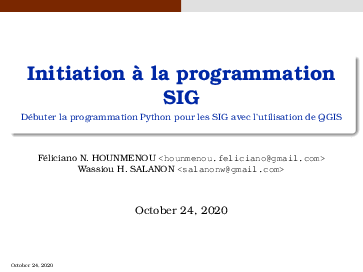 (PDF) Initiation à la programmation SIG "Débuter la programmation Python pour les SIG avec l ...