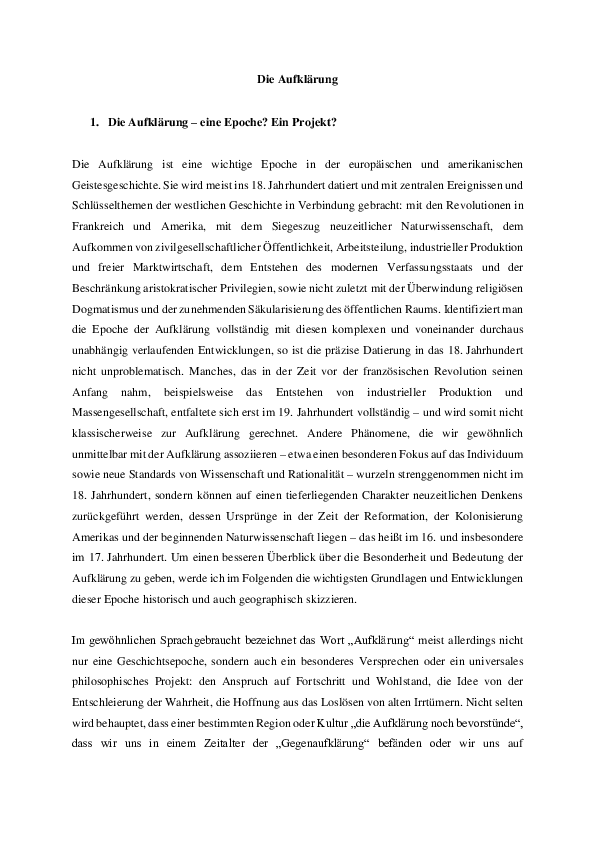(PDF) Die Aufklärung