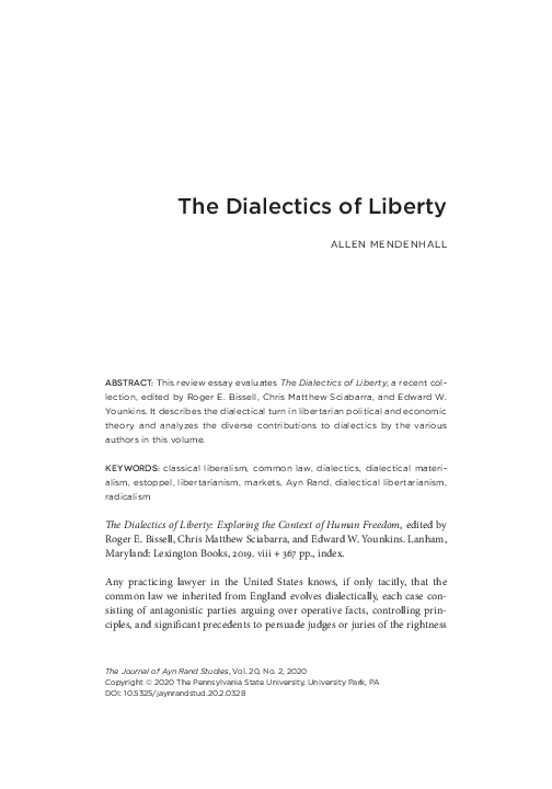 (PDF) The Dialectics of Liberty