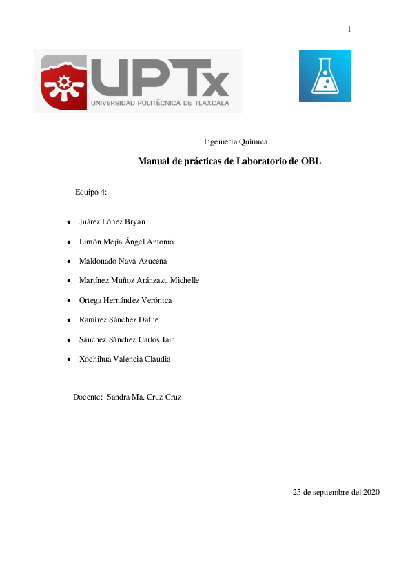 (PDF) Manual de prácticas de Laboratorio de OBL