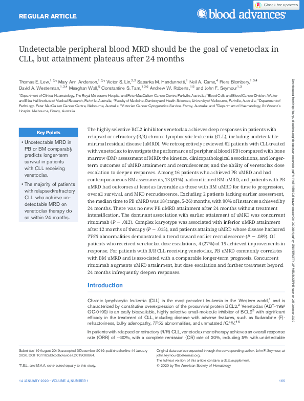 (PDF) Undetectable peripheral blood MRD should be the goal of ...