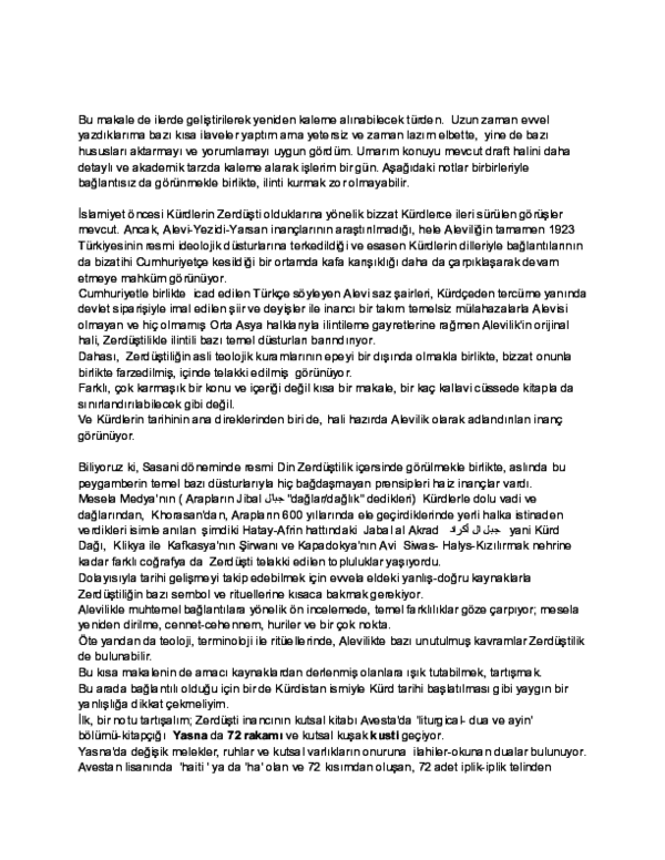 (PDF) Zerdüştilik ile Alevi Yezidi Ilişkisi ve Güneşe Dua Ritueli ...