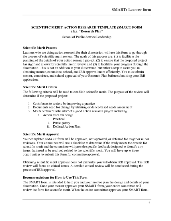 (DOC) SCIENTIFIC MERIT ACTION RESEARCH TEMPLATE SMART FORM