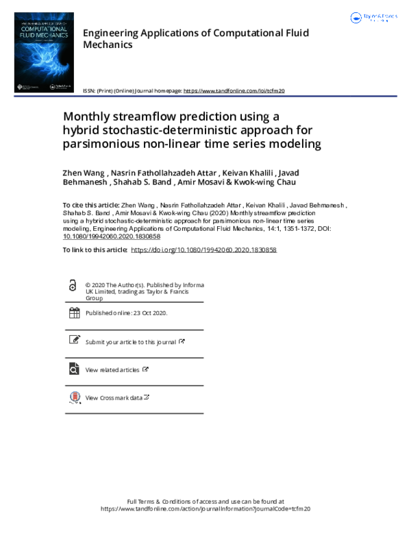 Pdf Monthly Streamflow Prediction Using A Hybrid Stochastic