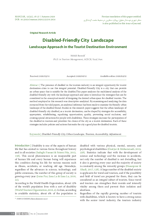 (PDF) Disabled-Friendly City Landscape: Landscape Approach in the ...