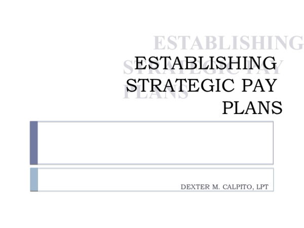 (PPT) ESTABLISHING STRATEGIC PAY PLAN