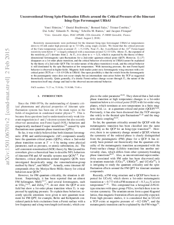 (PDF) Unusual strong spin-fluctuation effects around the critical ...