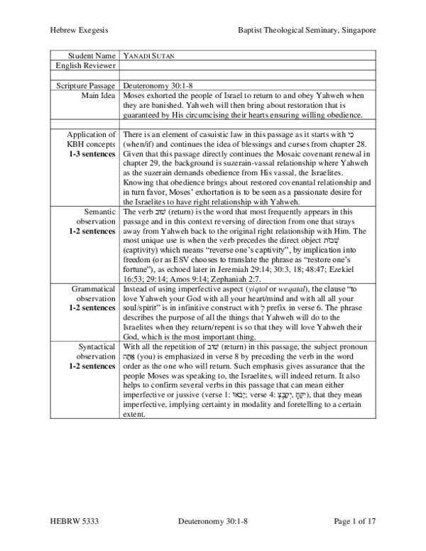 (PDF) Hebrew Exegesis of Deuteronomy 30:1-8