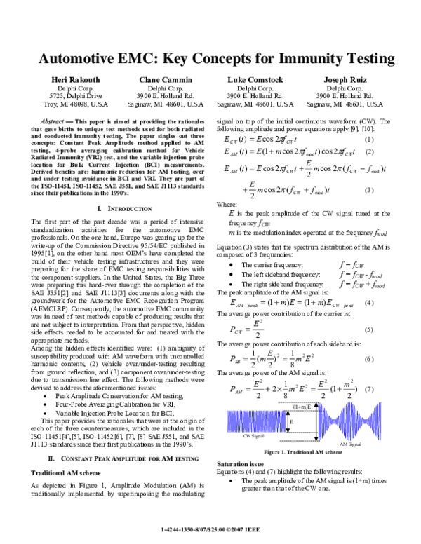 (PDF) Automotive EMC: Key Concepts for Immunity Testing