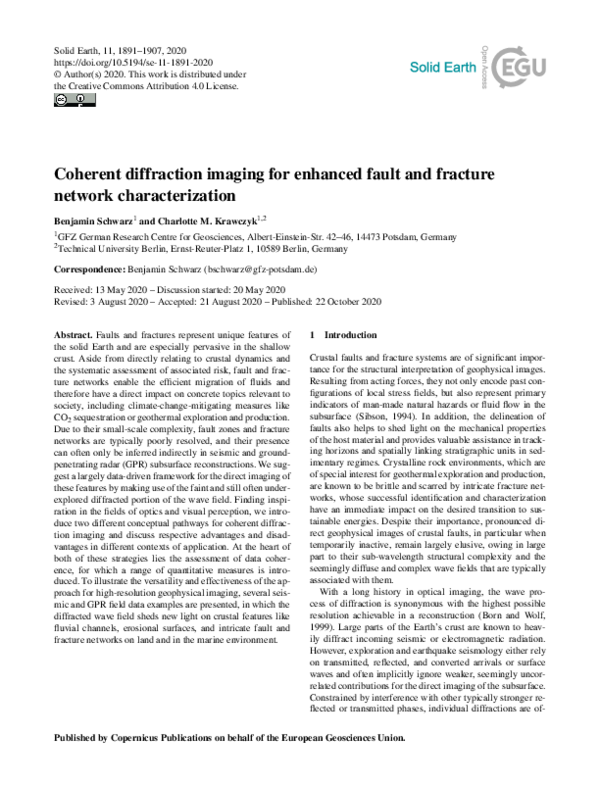 (PDF) Coherent diffraction imaging for enhanced fault and fracture network characterization