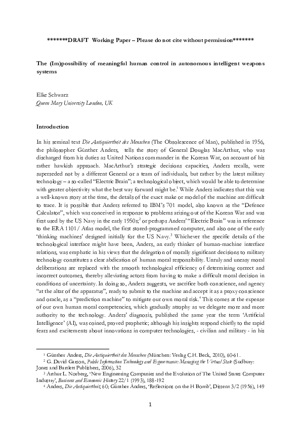 (PDF) DRAFT Working Paper -Please do not cite without permission******* The (Im)possibility of ...