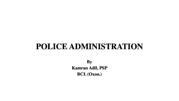 (PDF) POLICE ADMINISTRATION