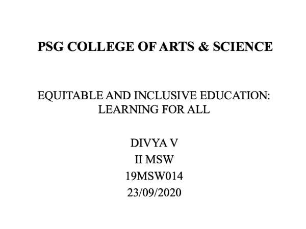 (PPT) EQUITABLE AND INCLUSIVE EDUCATION
