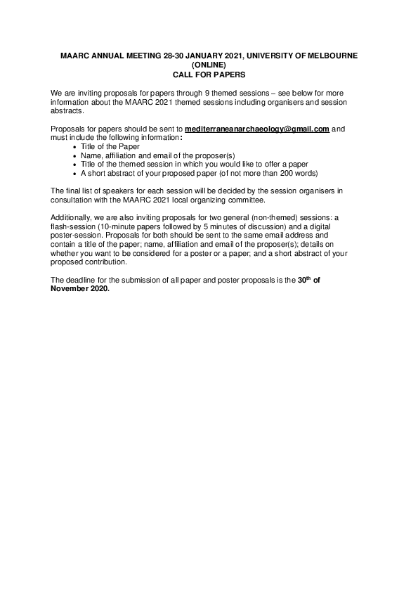 (PDF) Session Abstracts for the inaugural meeting of the Mediterranean ...