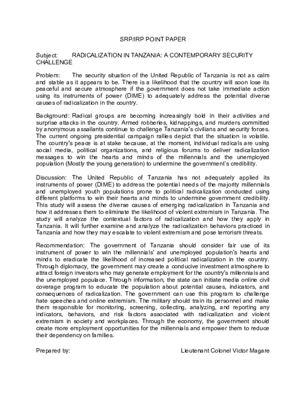 (DOC) SRP Point Paper