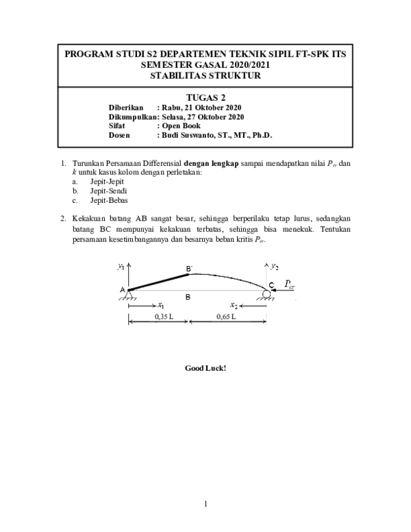 (DOC) PROGRAM STUDI S2 DEPARTEMEN TEKNIK SIPIL FT- SPK ITS SEMESTER ...