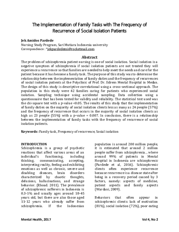 (PDF) The Implementation of Family Tasks with The Frequency of ...