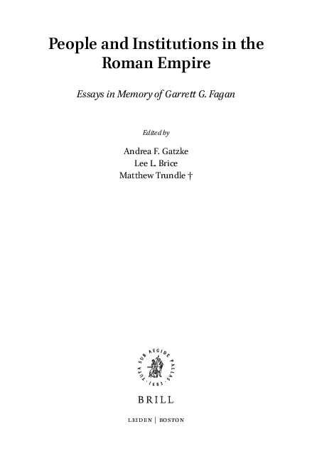 (PDF) People and Institutions in the Roman Empire
