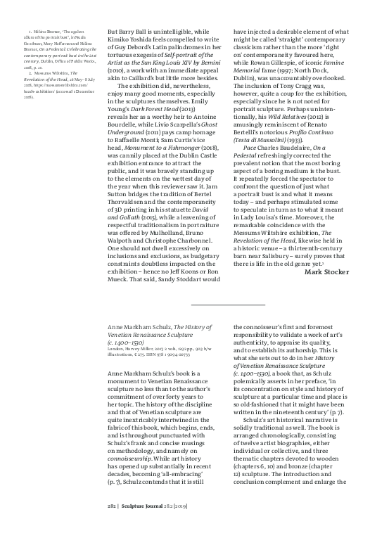 (PDF) Review of The History of Venetian Renaissance Sculpture (c. 1400 ...