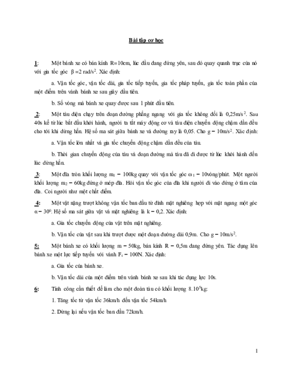 (PDF) Bai tap co hoc