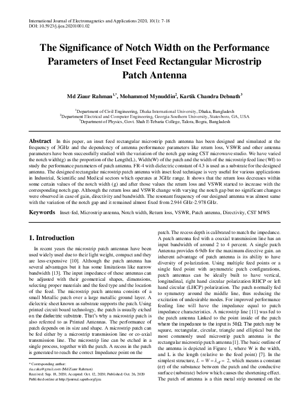 Pdf The Significance Of Notch Width On The Performance Parameters Of