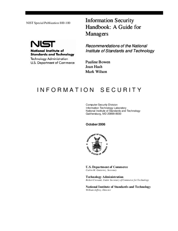 (PDF) Information Security Handbook: A Guide for Managers Technology ...