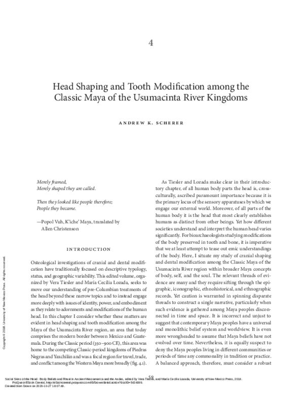 (PDF) Head Shaping and Tooth Modification among the Classic Maya of the ...