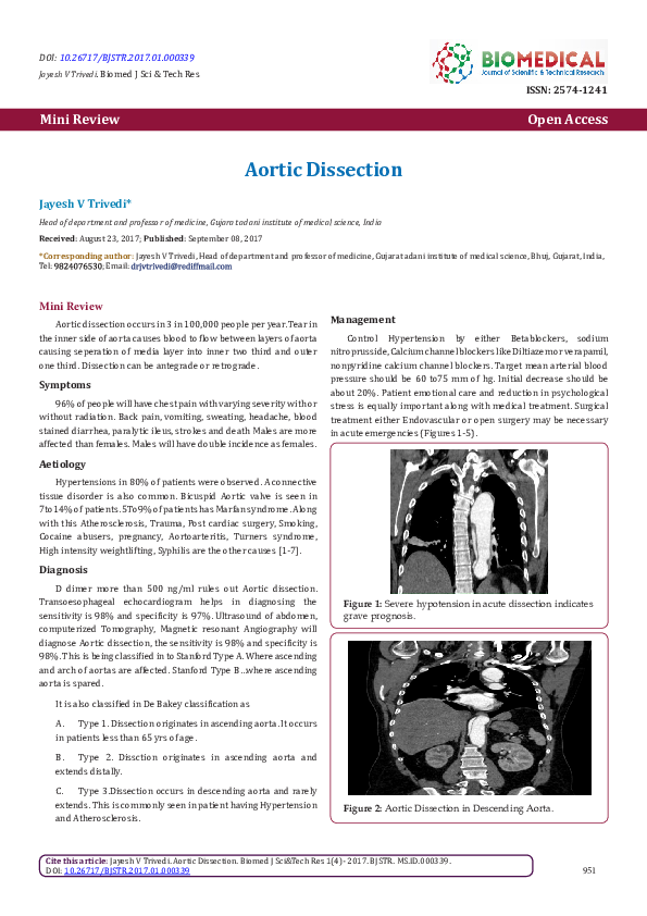 (PDF) Aortic Dissection