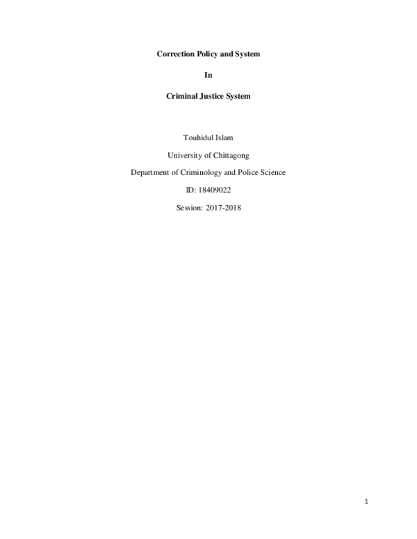 (PDF) Correction Policy and System in Criminal Justice