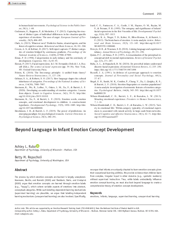 (PDF) Beyond Language In Infant Emotion Concept Development