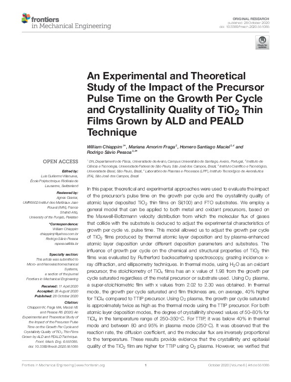 (PDF) An Experimental and Theoretical Study of the Impact of the ...